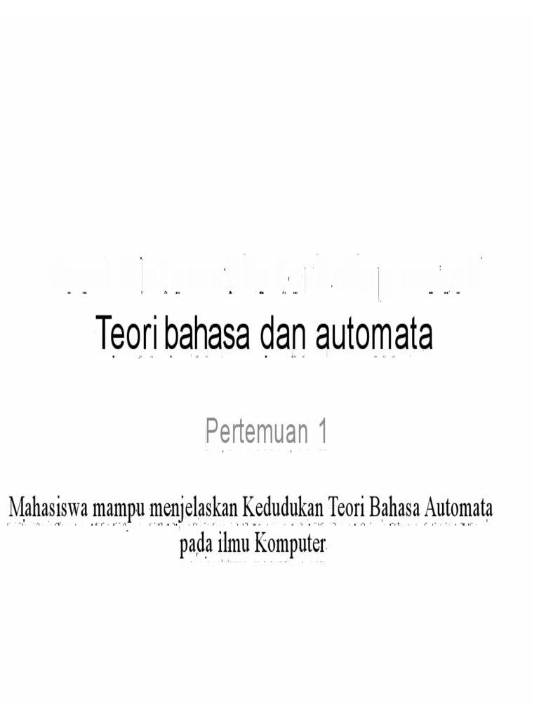 Teori Bahasa Dan Automata - 1 | PDF | Metode & Bahan Ajar