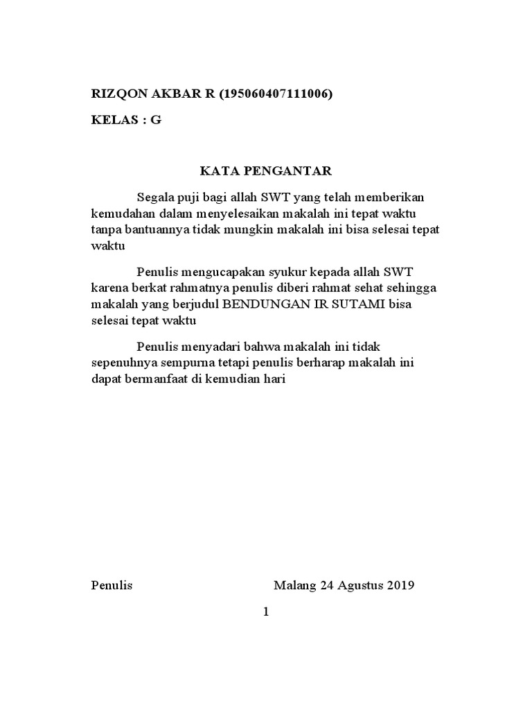Analisis Bendungan Ir Sutami Malang | PDF