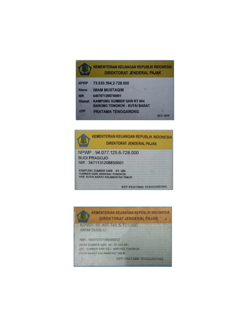 NPWP Pengurus | PDF