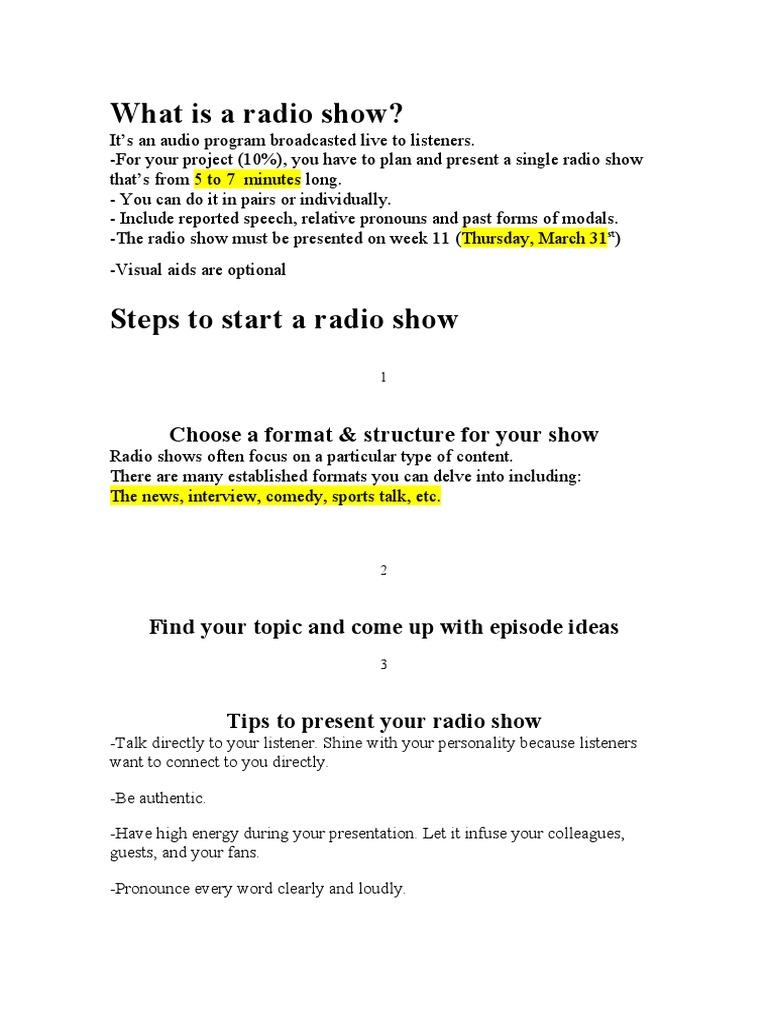 A Radio Show | PDF | Radio | Communication