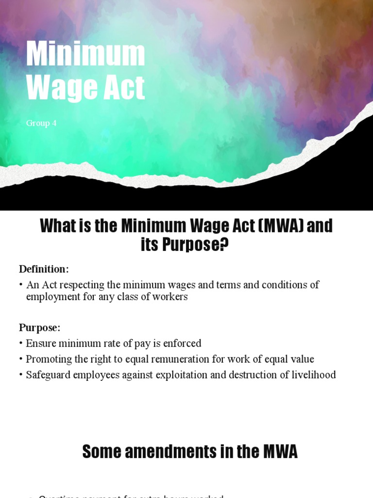 Minimum Wage Act PowerPoint | PDF | Employment | Wage