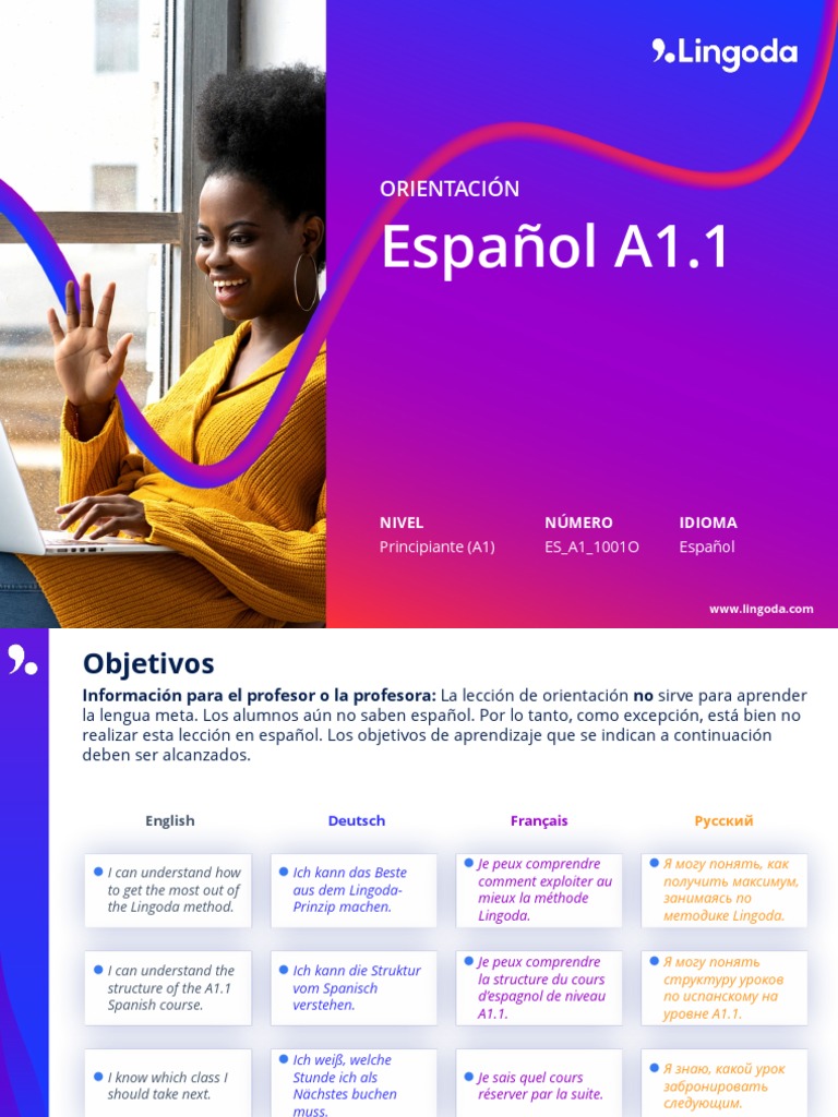 Curso de Español A1.1 en Lingoda | PDF | America latina