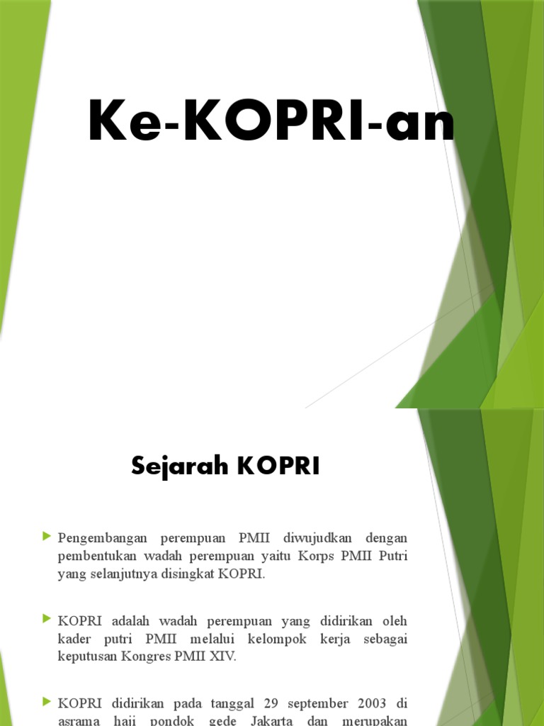 Sejarah dan Tujuan KOPRI PMII | PDF