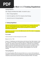 TESDA Training Regulations Guide | PDF | Curriculum | Behavior Modification