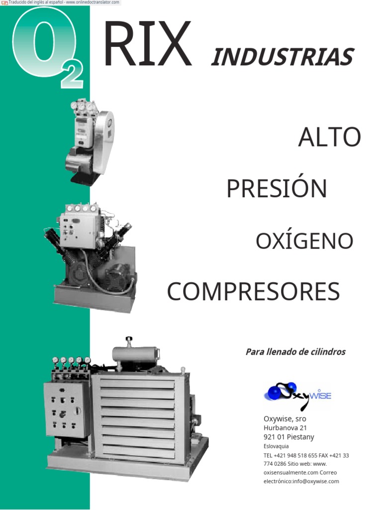 Compresor RIX Industries - En.es | PDF | Helio | Ingeniería de ...