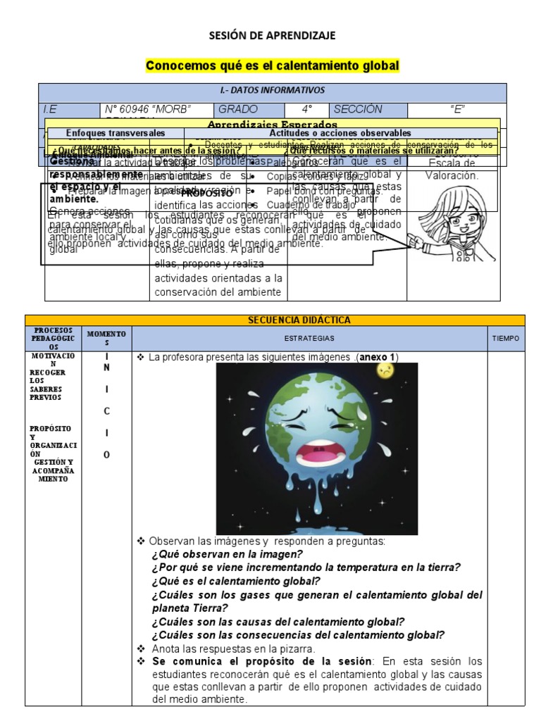 Sesión El Calentamiento Global | PDF | Gases de efecto invernadero | Tierra
