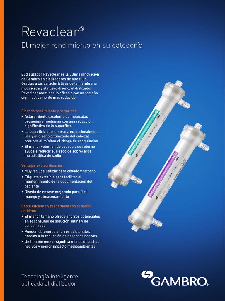 Dializador Revaclear: Innovación en Hemodiálisis | PDF | Química