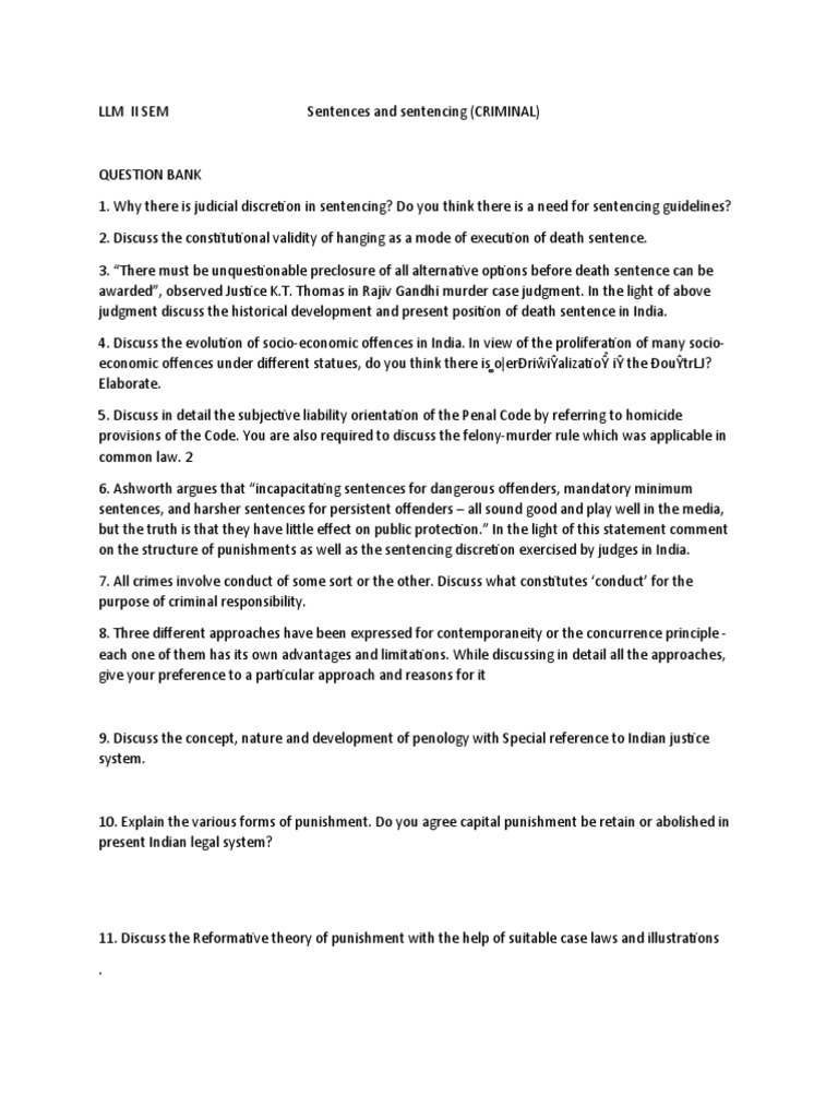 Sentences and Sentencing | PDF | Sentence (Law) | Crime & Violence