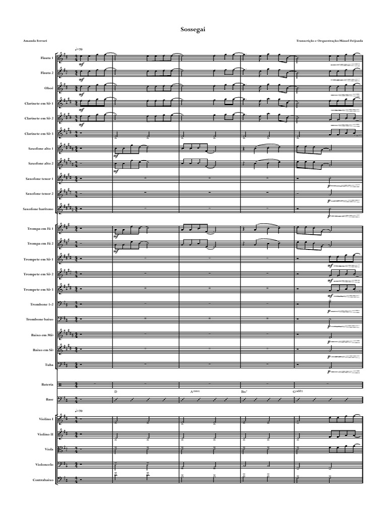 Sossegai Amanda Ferrari Partituras E Partes Pdf