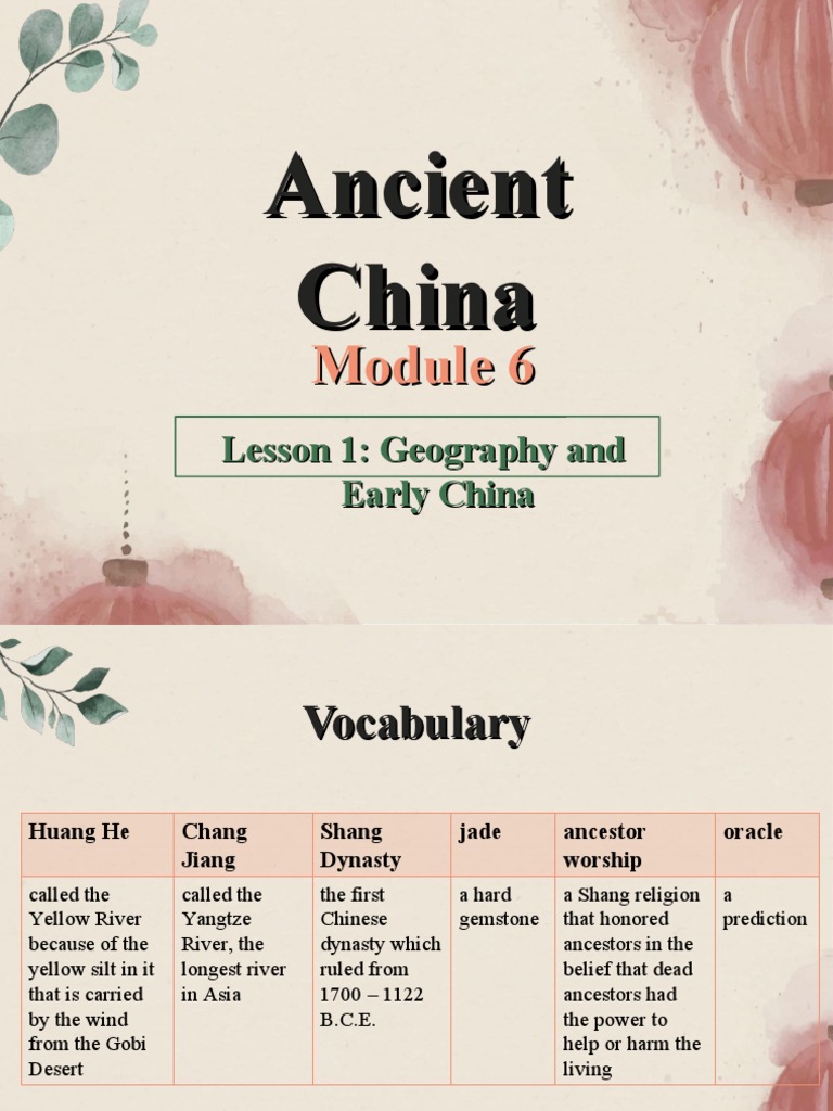 Module 6 Ancient China Lesson 1 | PDF | Social Science | History