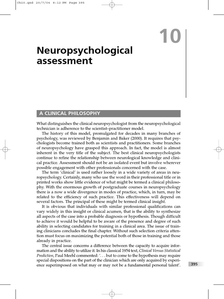 Neuropsychological Assessment | PDF | Neuropsychology | Memory