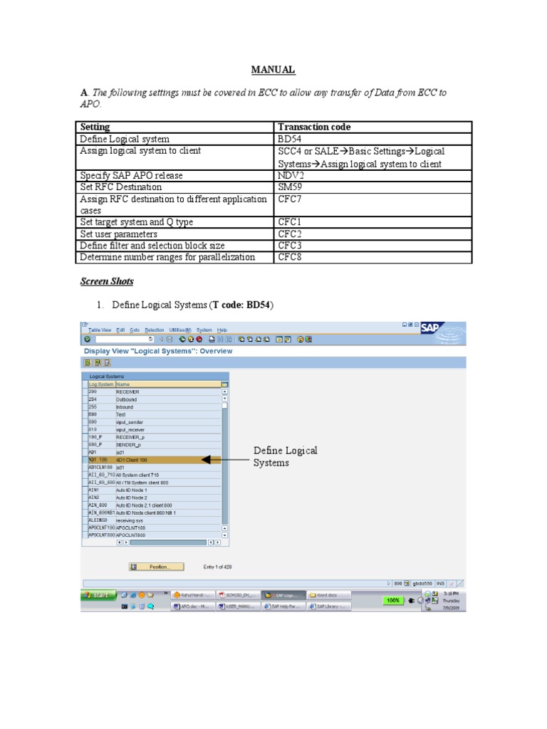 ECC to APO data transfer settings | PDF | Digital Technology | Computer ...