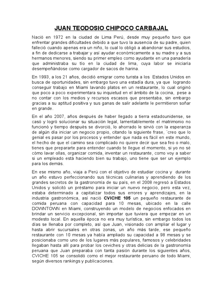 Juan Chipoco | PDF | Perú | Gastronomía