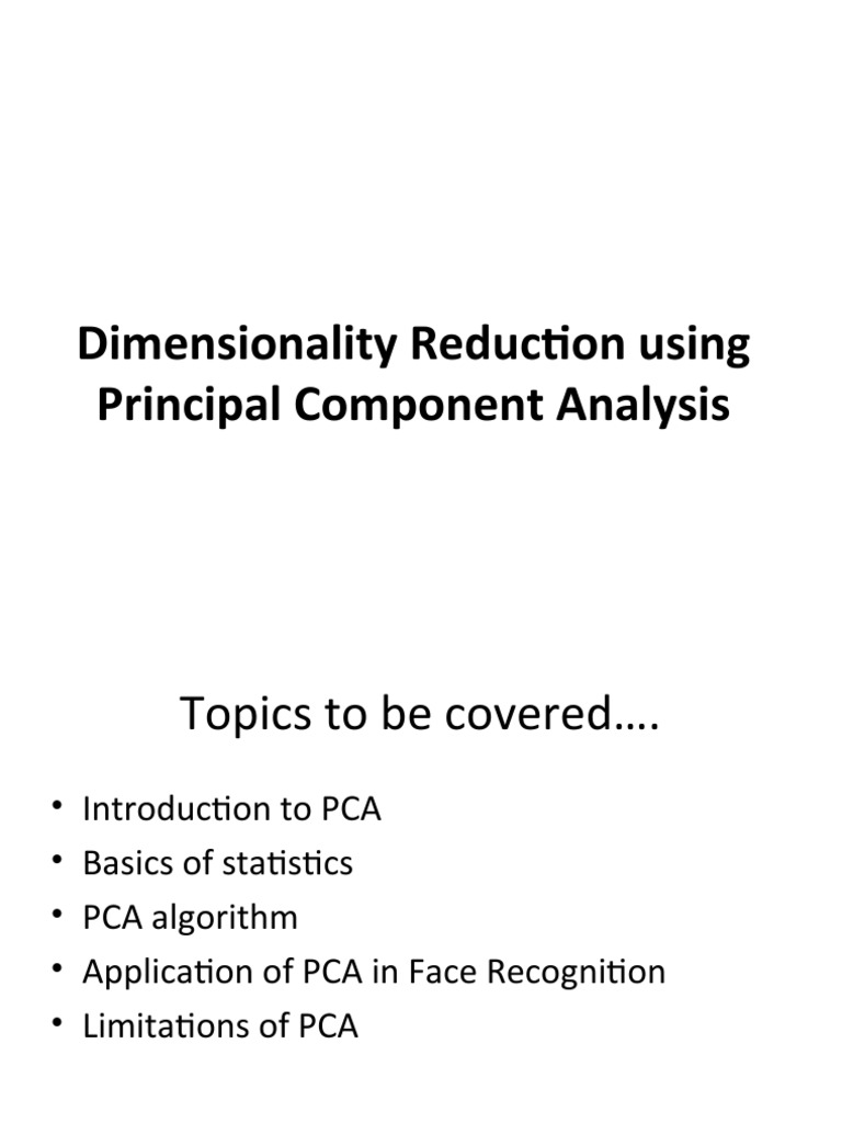 Dimensionality Reduction Using Principal Component Analysis | PDF | Eigenvalues And Eigenvectors ...