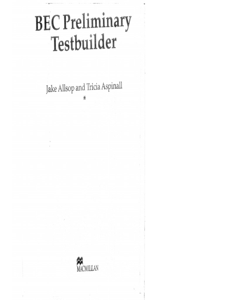BEC Preliminary Testbuilder PDF | PDF
