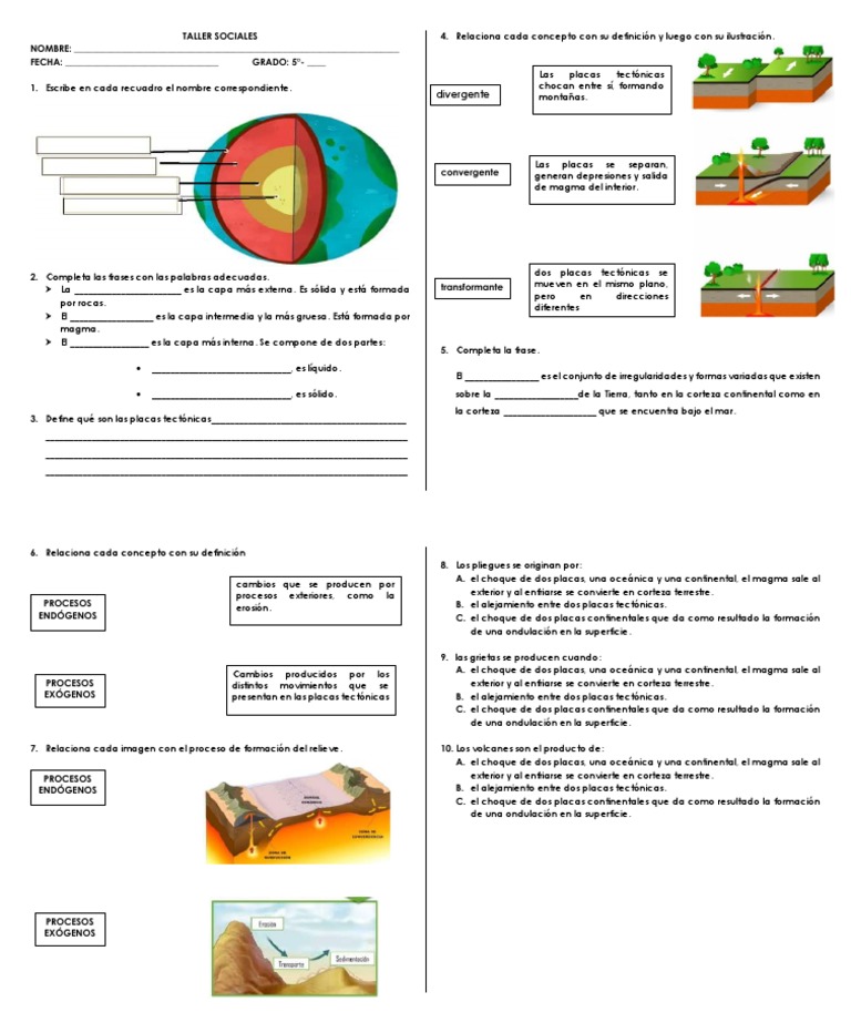 Actividades sobre Placas Tectónicas para Niños | PDF | Placas ...