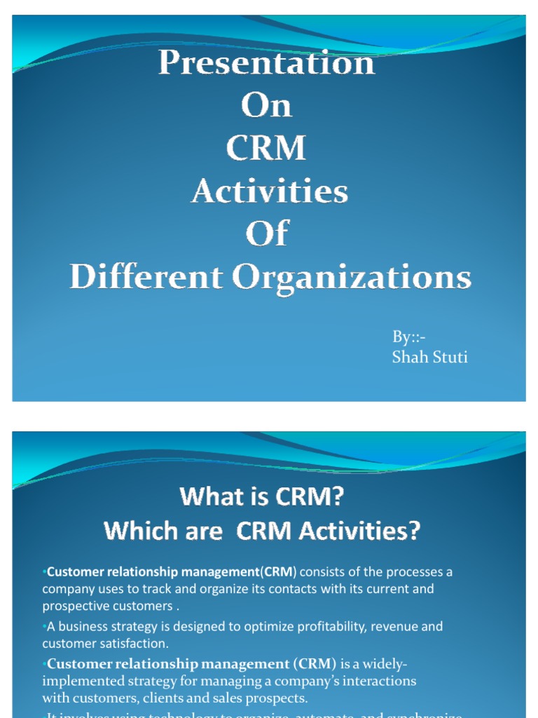 CRM Presentation Slides Overview | PDF | Customer Relationship ...