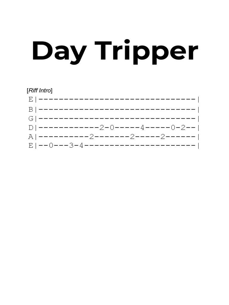 Day Tripper Guitar Tab Riff | PDF