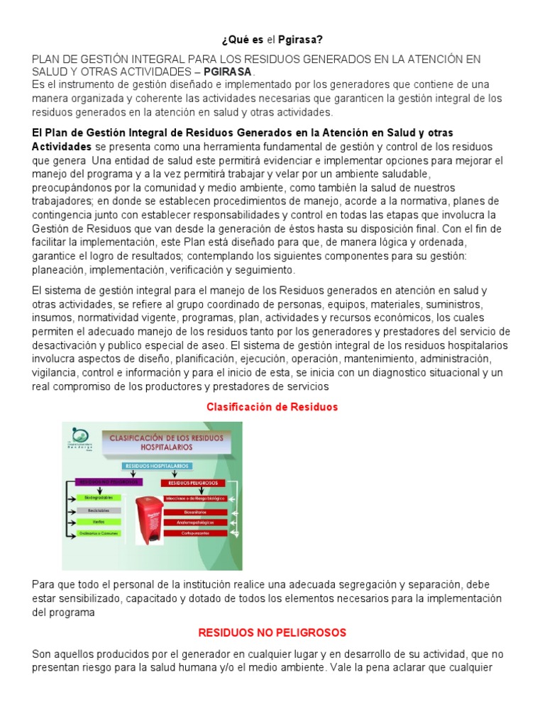 Qué Es El Pgirasa | PDF | Residuos | Vertedero