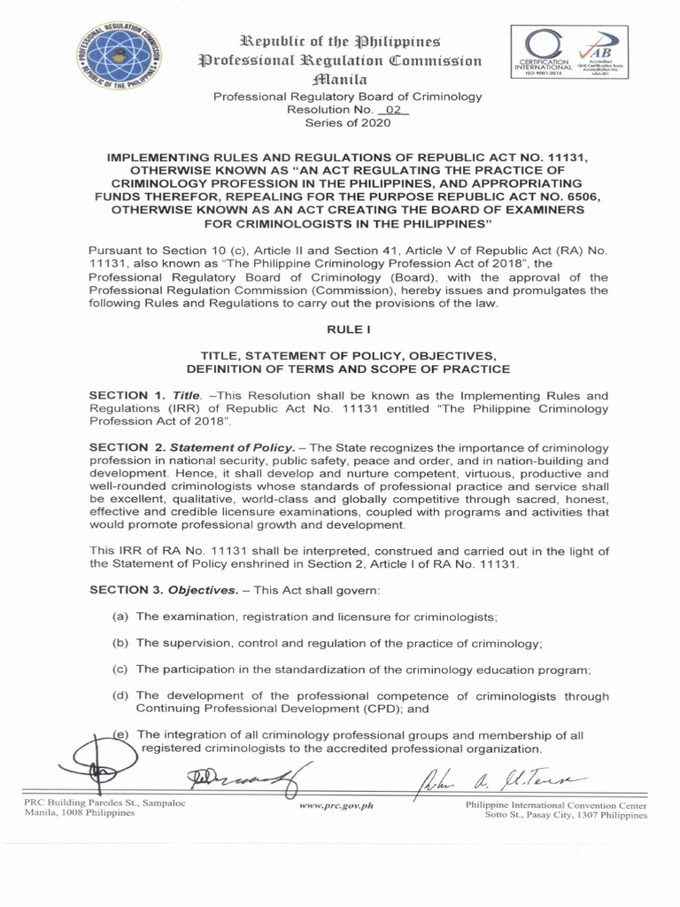 2020-02 Published IRR PRC CRIM NEW | Download Free PDF | Forensic ...