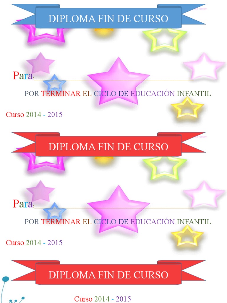 Súper Colección Diplomas para Fin de Curso | PDF | Etapas educativas ...