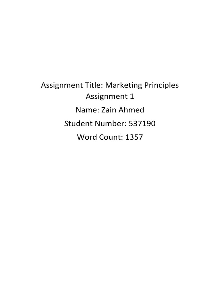 Assignment Title | PDF | Retail | Business