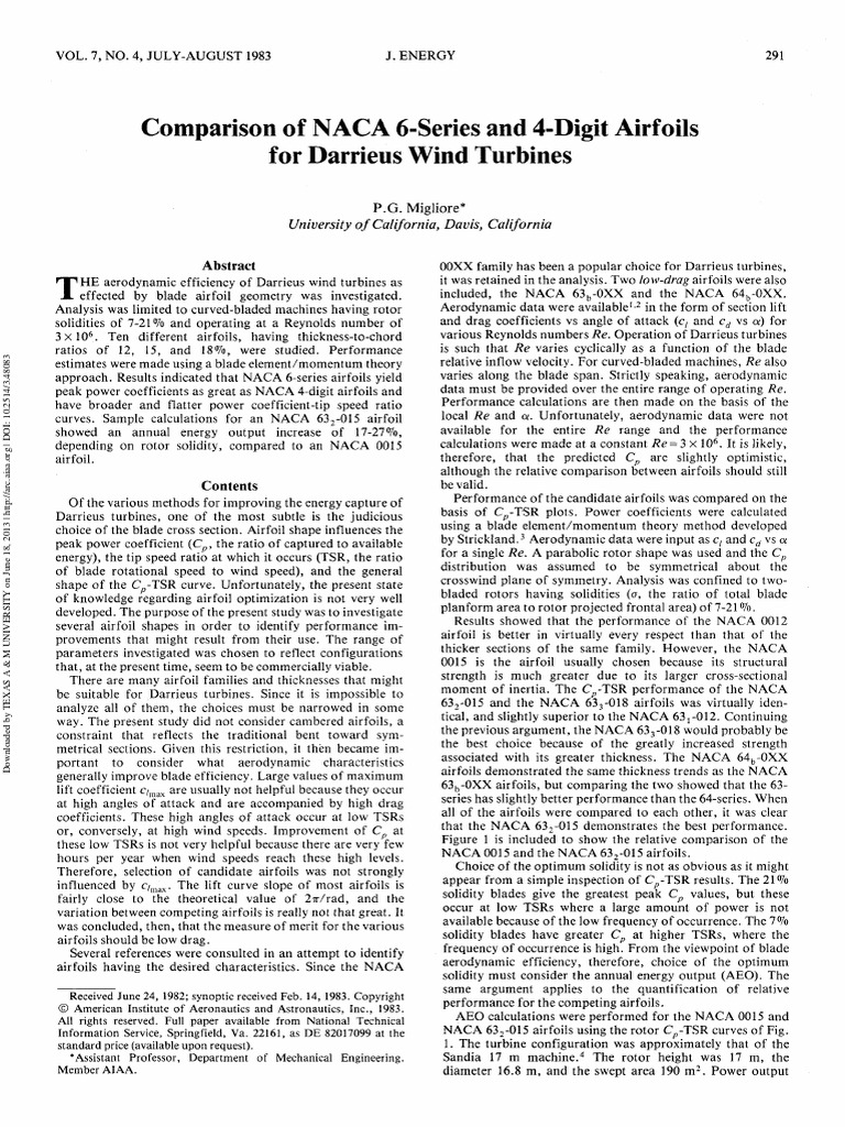 Comparison of NACA 6-Series and 4-Digit Airfoils | PDF | Airfoil | Turbine