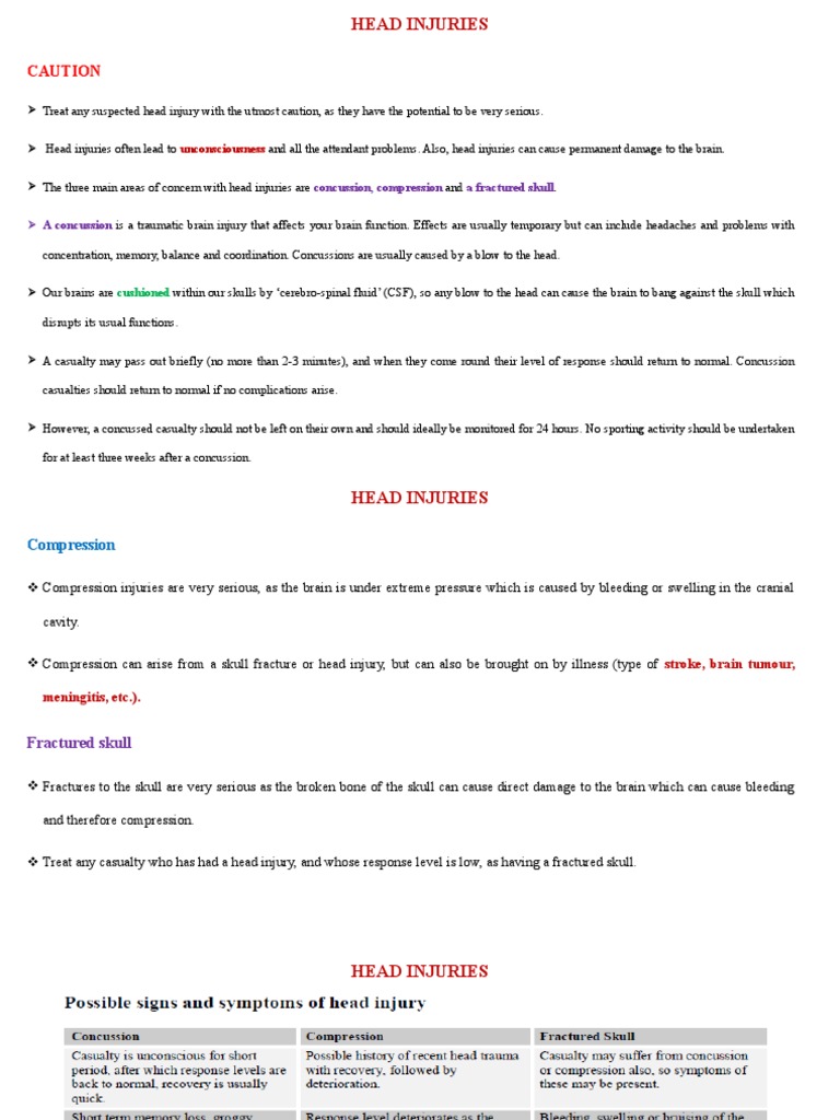 FIRST AID 2 | PDF | Concussion | Stroke