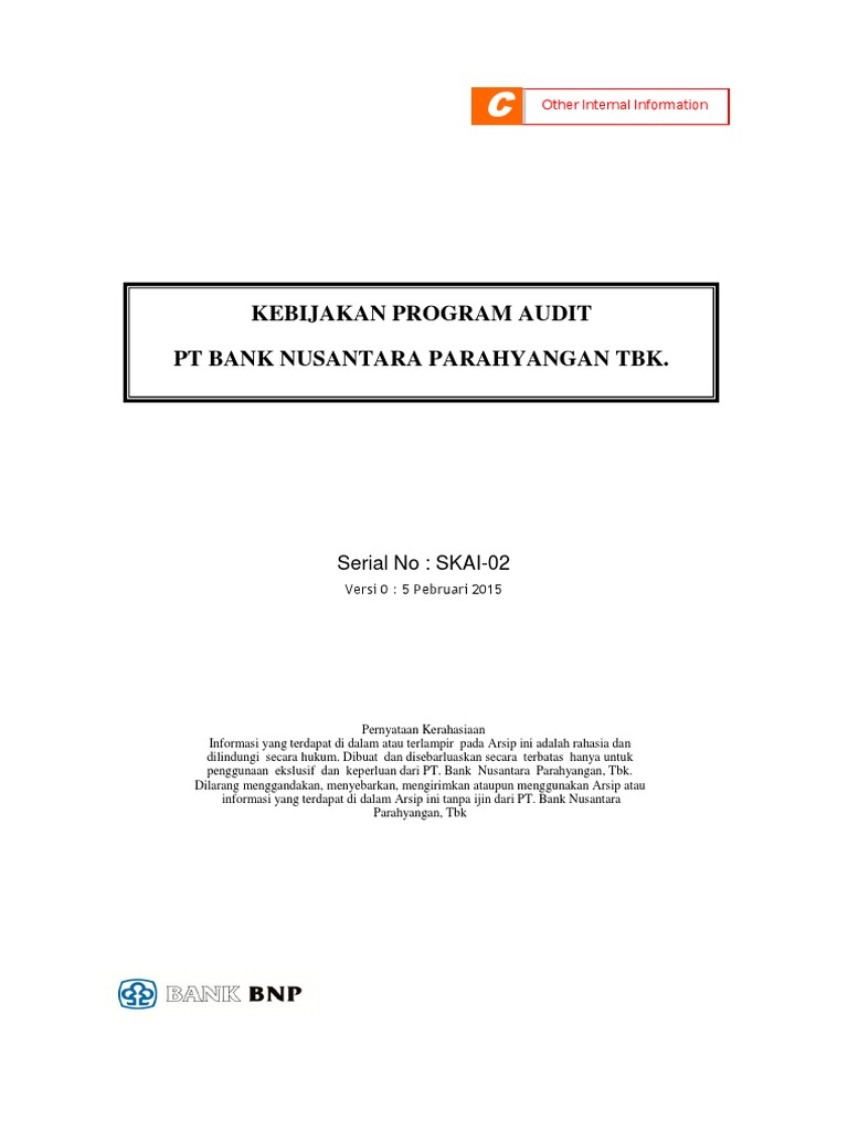 SKAI-02 Kebijakan Program Audit Versi 0 - 2015 02 05 | PDF | Bisnis