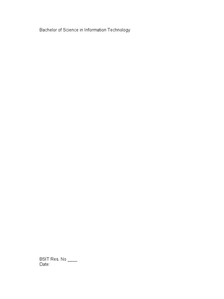 Bachelor of Science in Information Technology | PDF | Point Of Sale ...