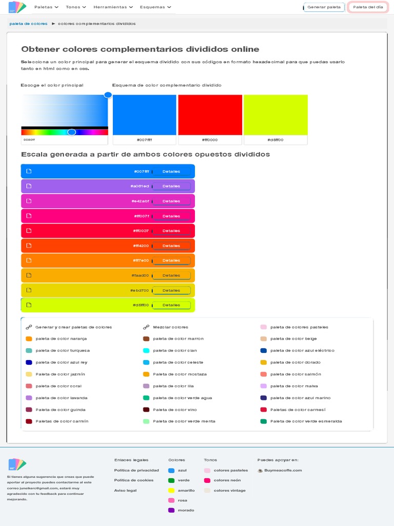 Obtener Color Complementario Dividido Online (Códigos + Tonos) | PDF ...