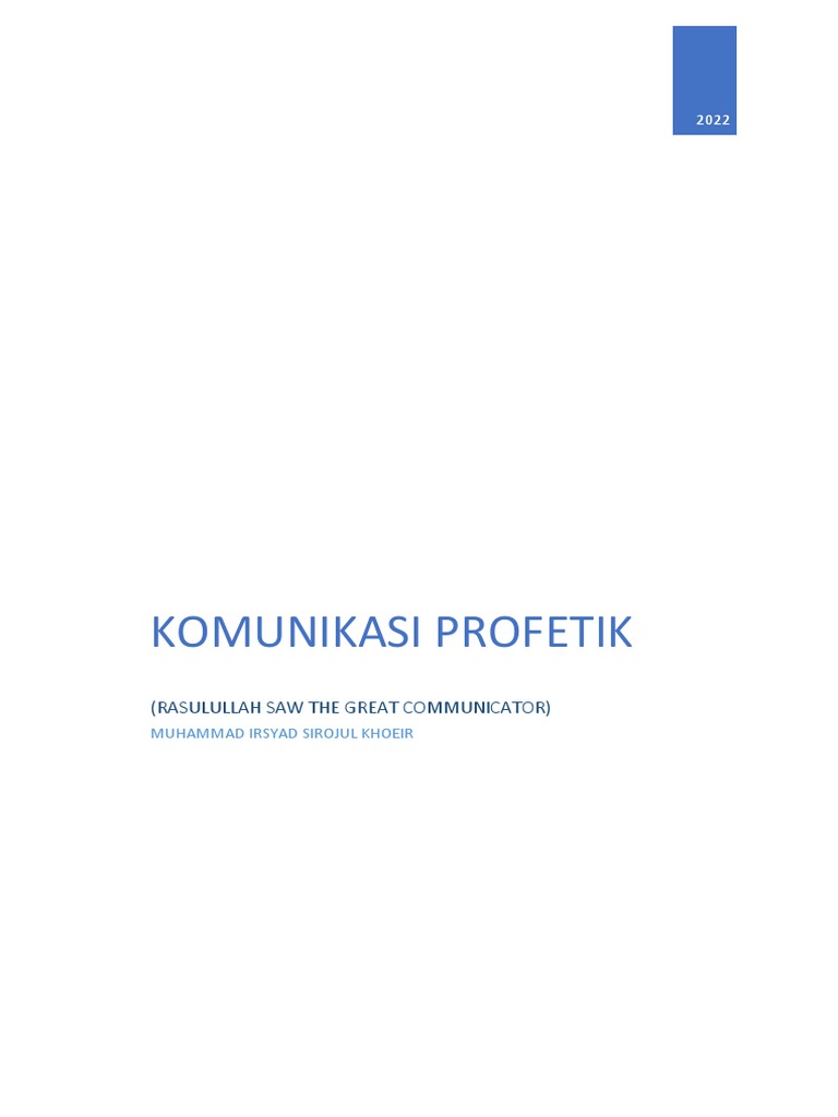 Komunikasi Profetik | PDF | Agama & Spiritualitas