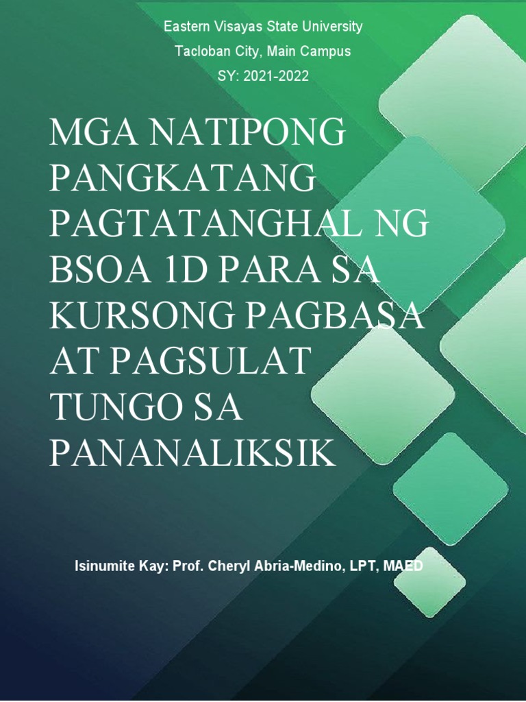 Compilation Sa Pagbasa at Pagsulat Tungo Sa Pananaliksik | PDF