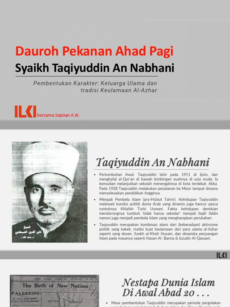 Sejarah Taqiyuddin An Nabhani | PDF | Sejarah