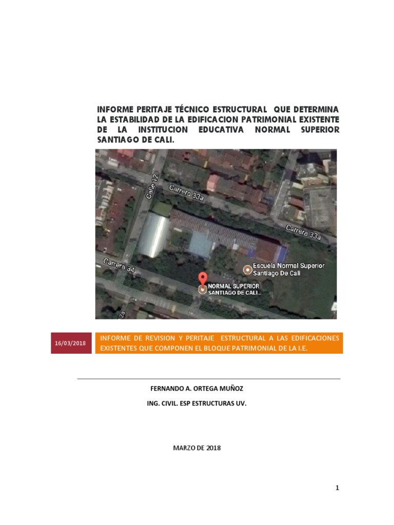 Informe de Peritaje Estructural I.E. Normal | PDF | Hormigón | Columna