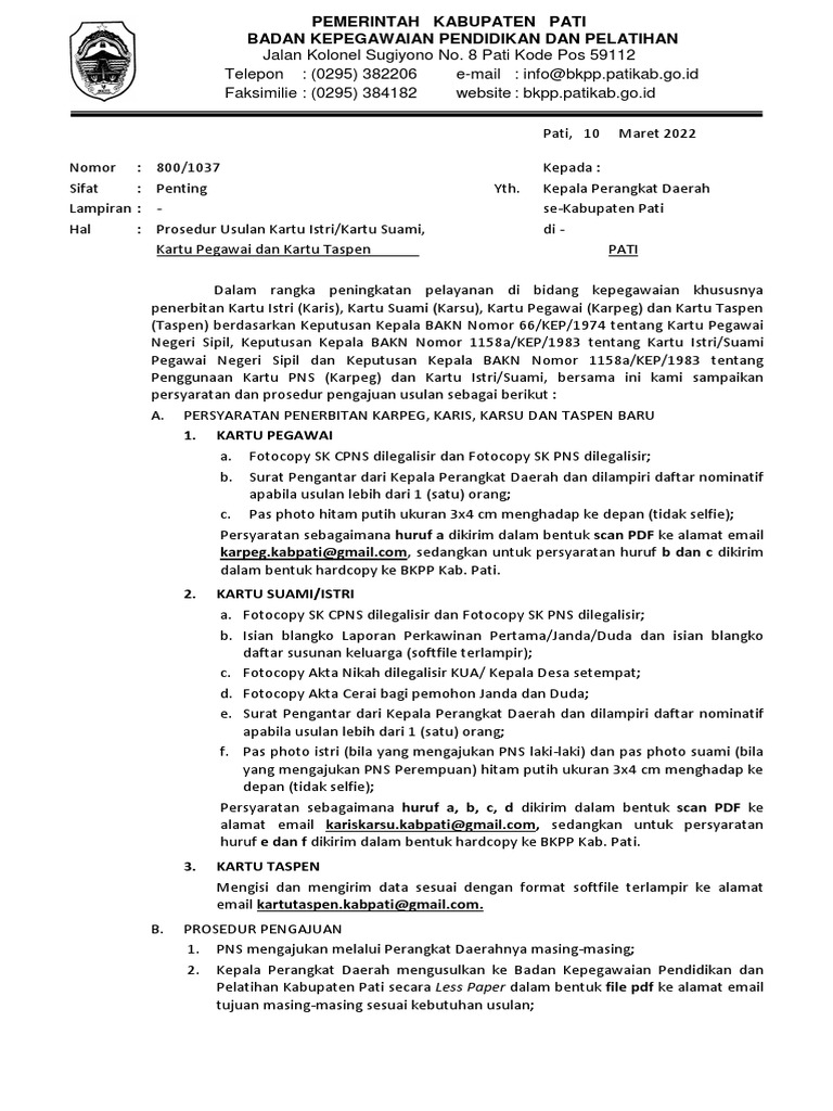 SE Karis Karsu Karpeg Dan Taspen 2022 | PDF