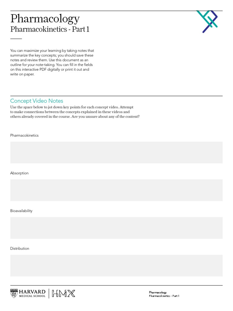 Pharmacology: Pharmacokinetics - Part 1 | PDF | Pharmacokinetics ...