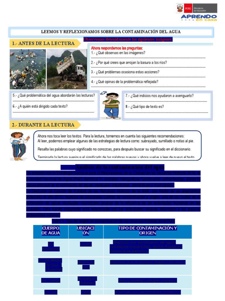 Ficha de Trabajo Del Estudiante | PDF | Minería | La contaminación del agua