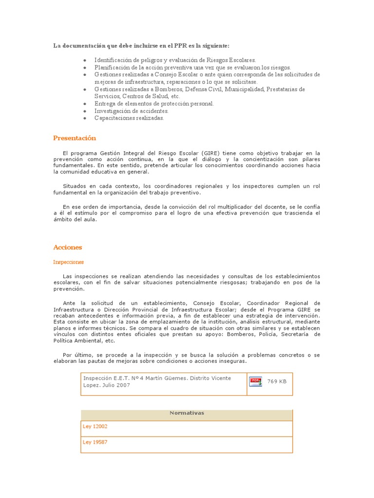 La Documentación Que Debe Incluirse en El PPR Es La Siguiente | PDF ...