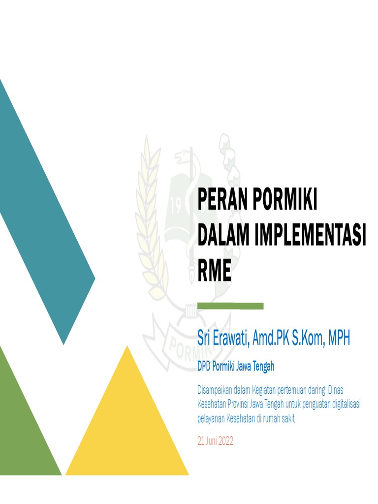 Peran Pormiki Dalam Implementasi RME | PDF