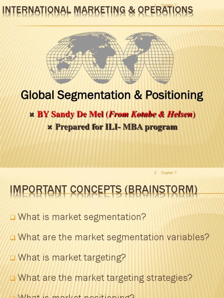 Global Market Segmentation Strategies | PDF | Market Segmentation ...