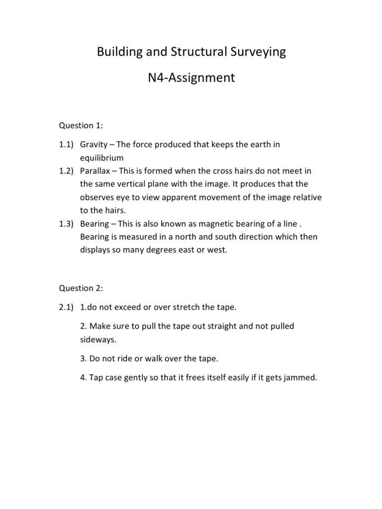 N4 Building and Structural Surveying Guide | PDF | Scientific ...