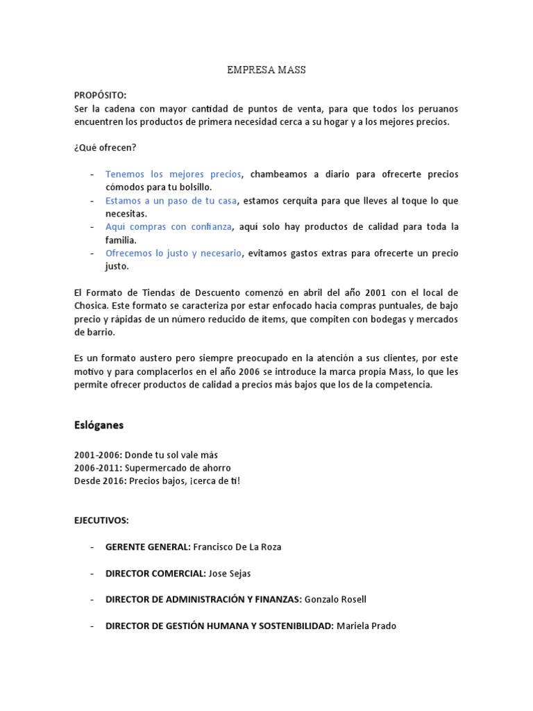 EMPRESA MASS en El Perú | PDF | Economias | Business