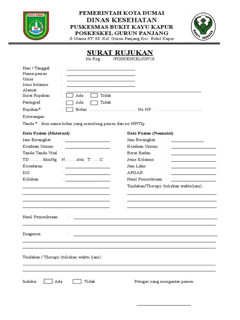 Surat Rujukan Bersalin | PDF