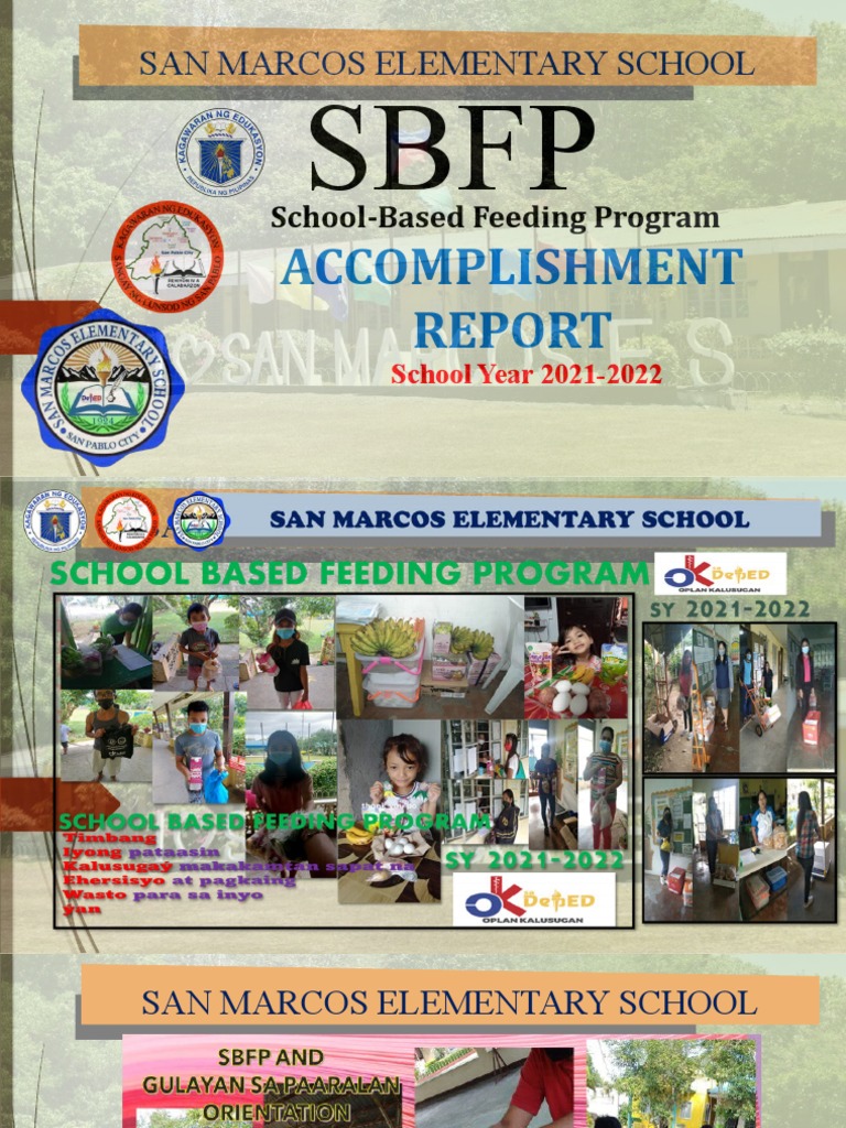 SBFP Accomplishment Sy2021-2022 Batch 2 | PDF