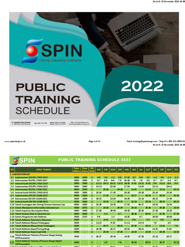 Jadwal Public Training 2022 | PDF