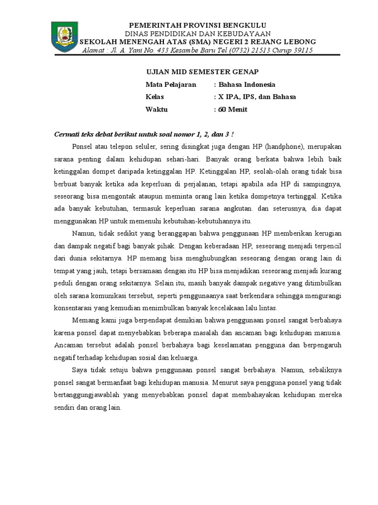 SOAL PTS KELS X Sem 2 | PDF