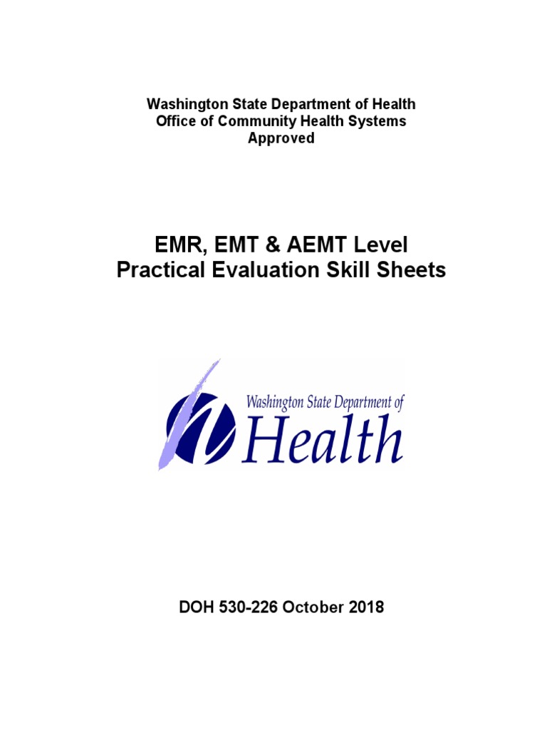 Practical Skills Evaluation Sheet | PDF | Emergency Medical Technician ...