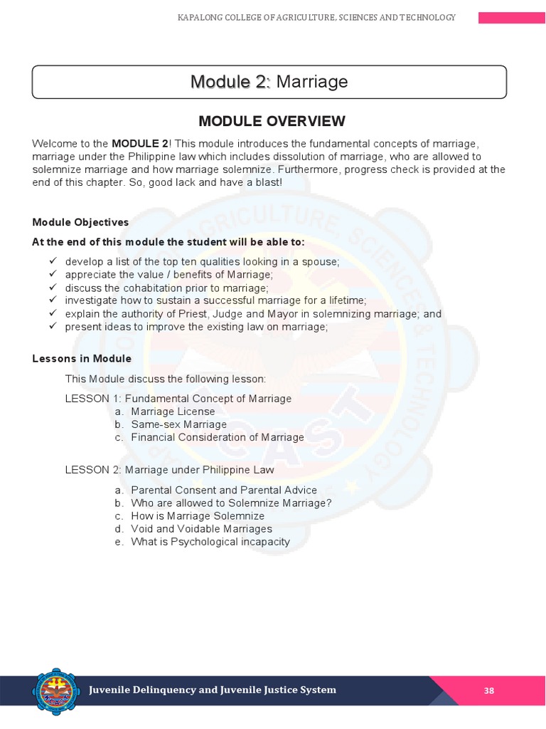 Module 2 Lesson 1 | PDF | Marriage | Family