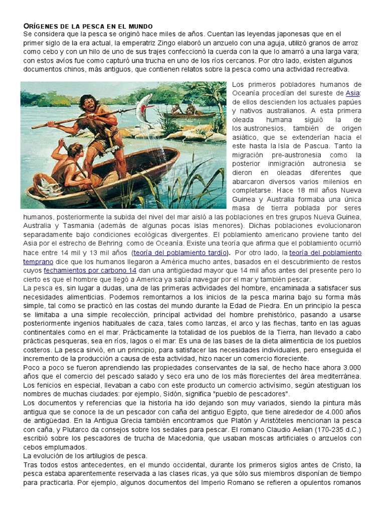 Orígenes de la pesca en la prehistoria | PDF | Ciencias sociales ...